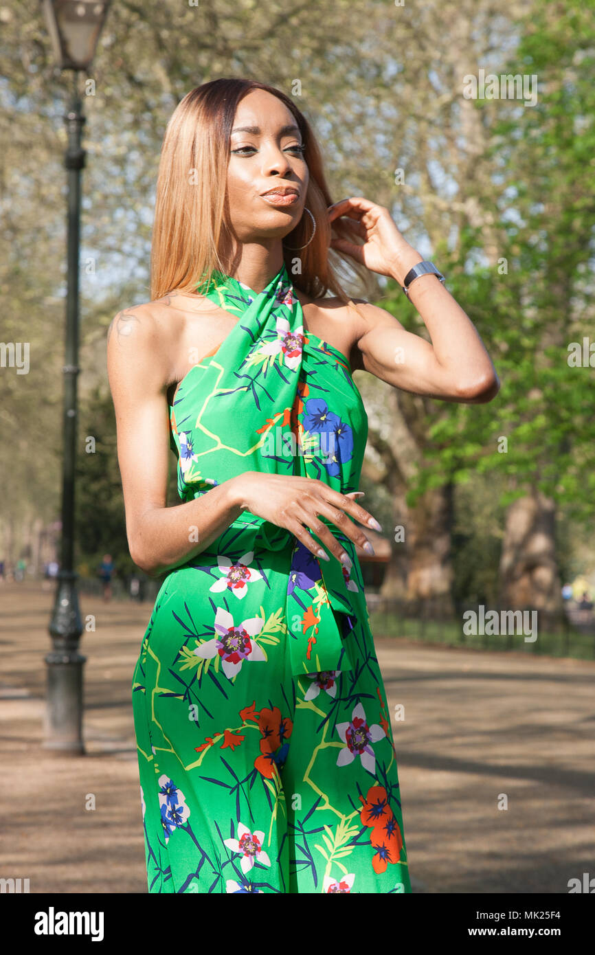 West Indian woman posing clothes Stock Photo - Alamy