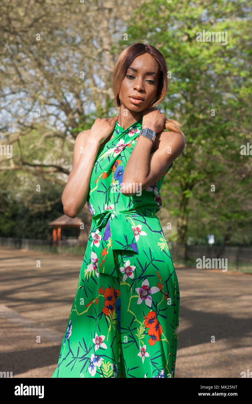 West Indian woman posing clothes Stock Photo - Alamy