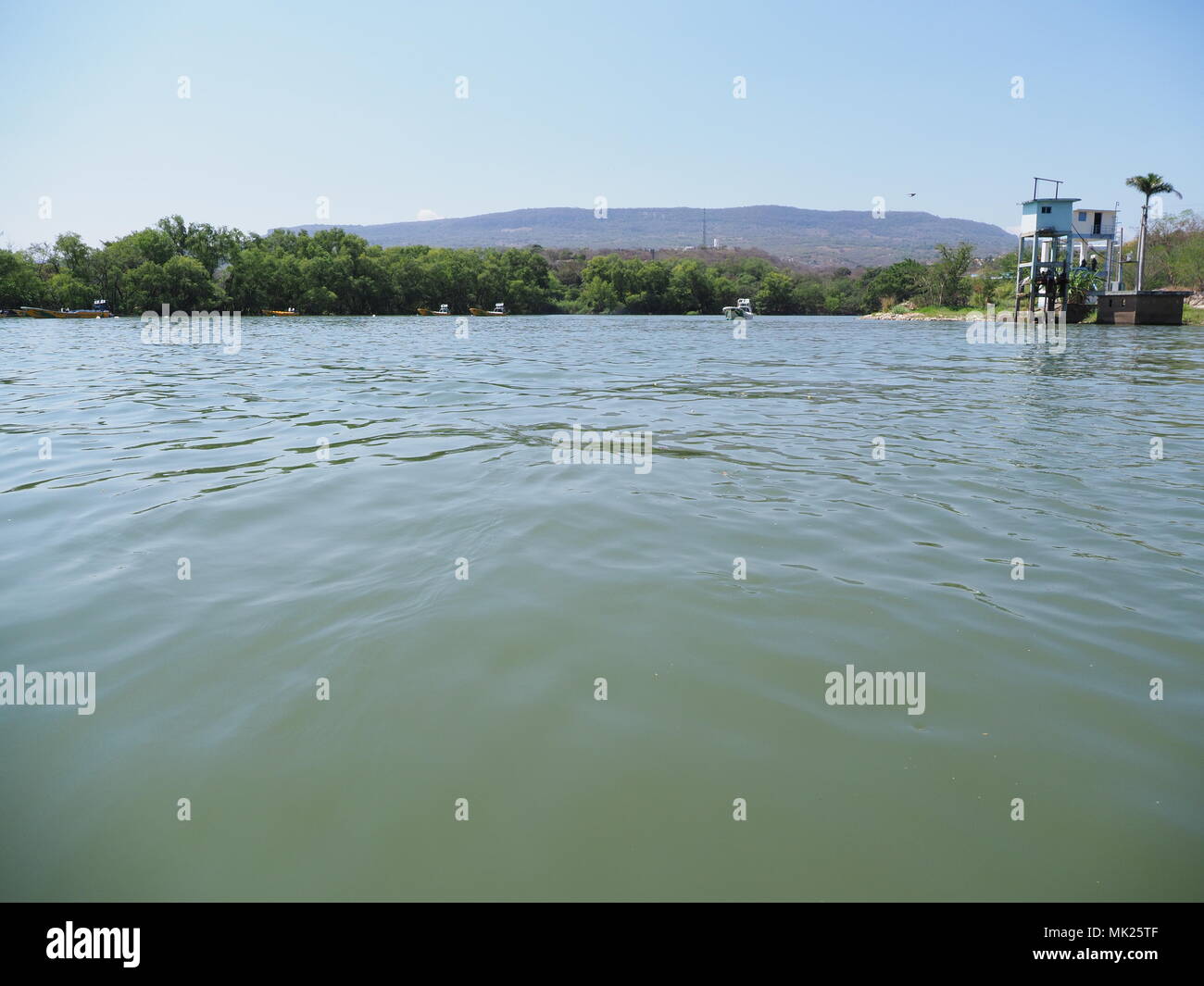 Banks of Grijalva river landscapes at Sumidero canyon of Chiapas State ...