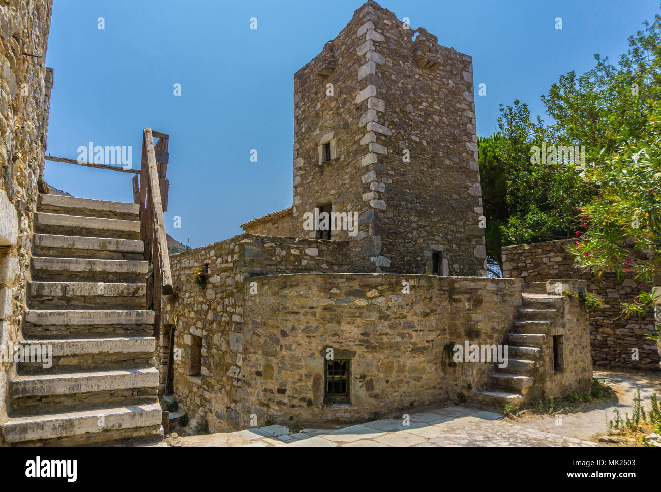 Tower houses at Vathia (Vatheia) village in Mani Greece Stock Photo - Alamy