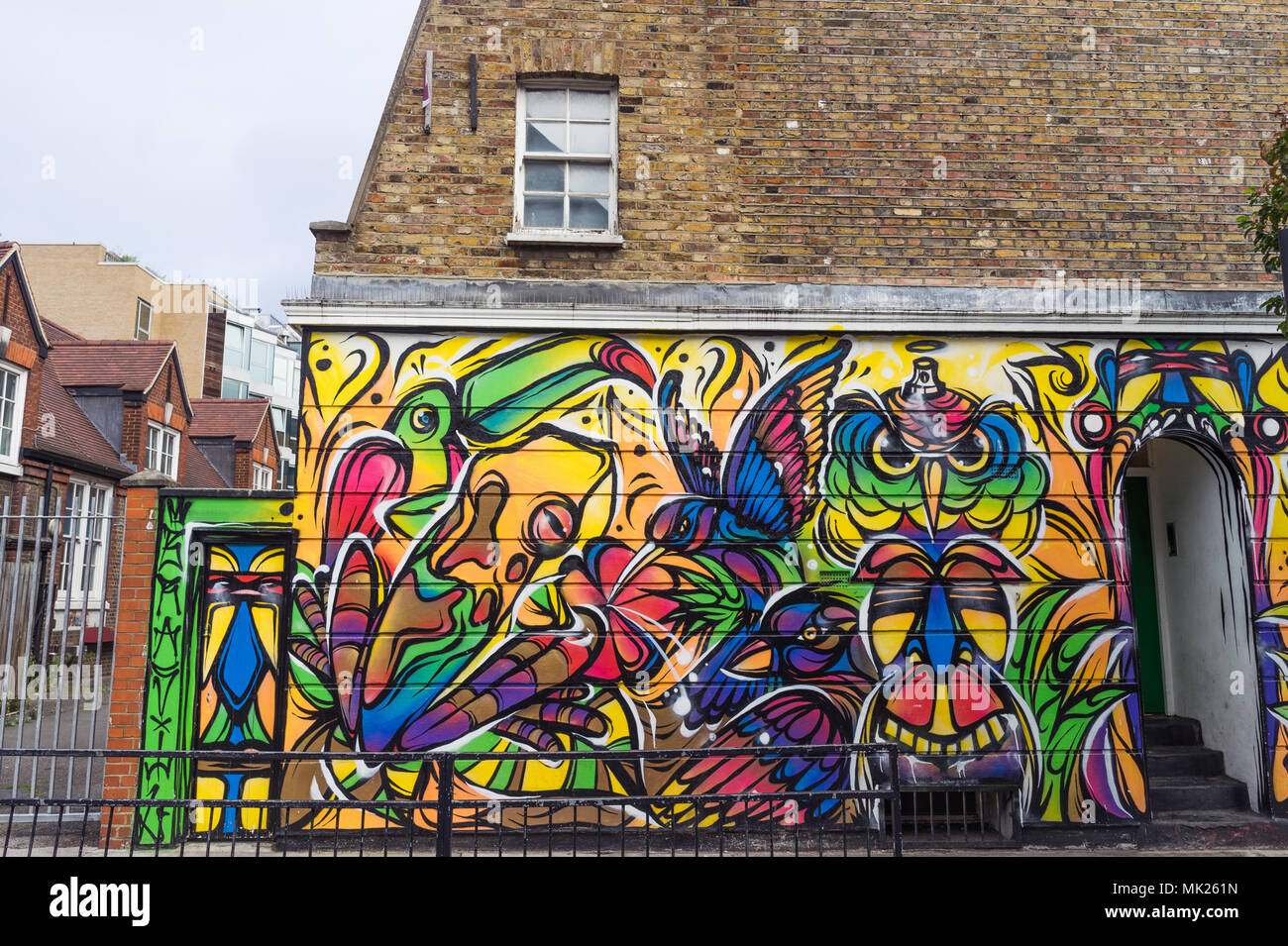 Graffiti paint art colored wall in London, England, Europe Stock Photo ...