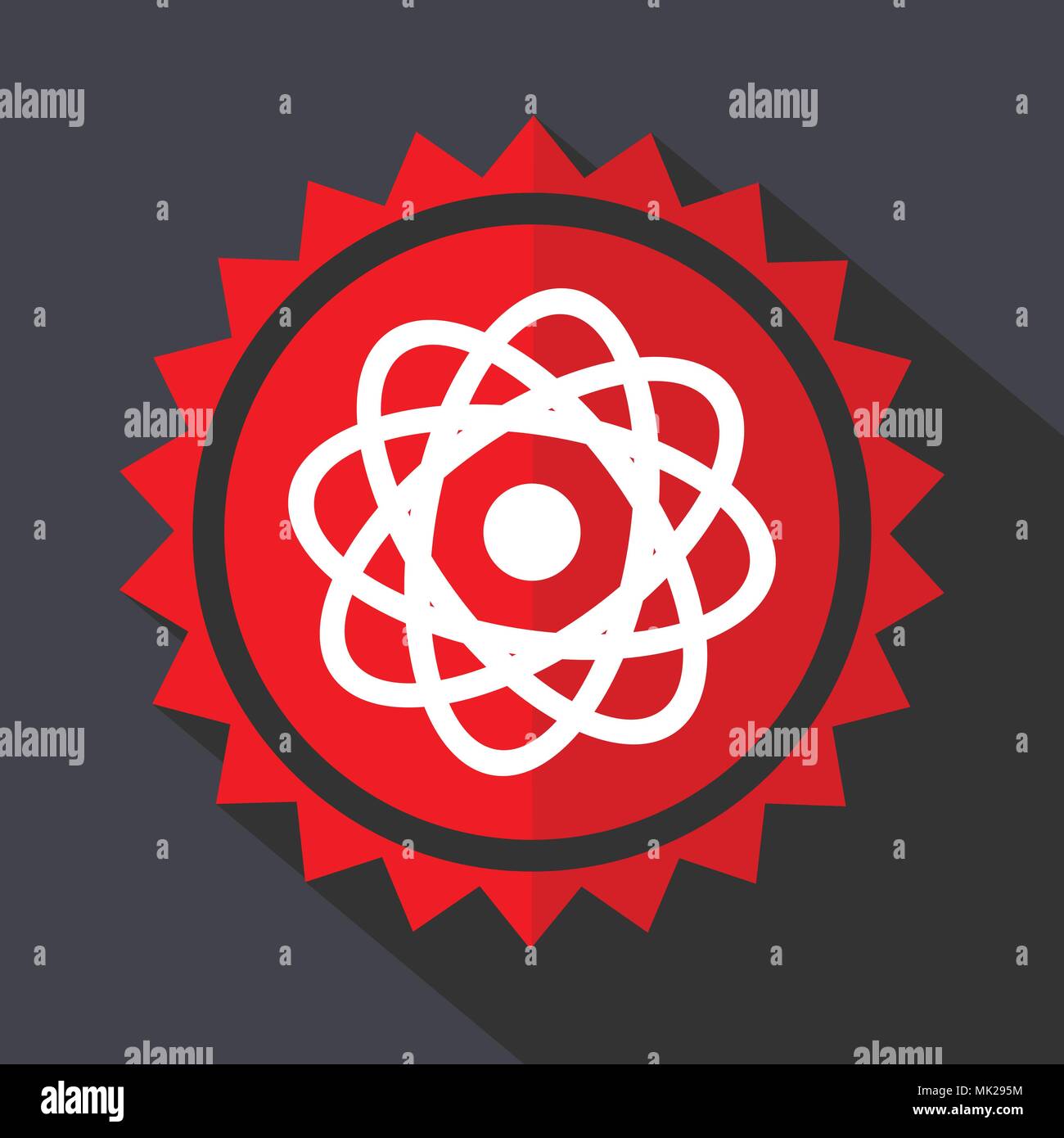 Atom red sticker flat design vector icon Stock Vector Image & Art - Alamy