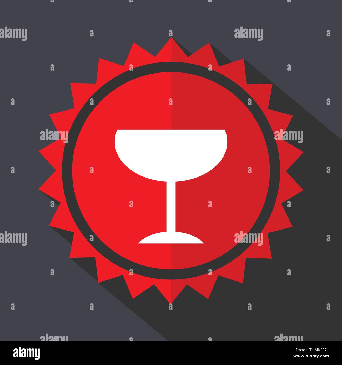 Alcohol red sticker flat design vector icon Stock Vector Image & Art ...