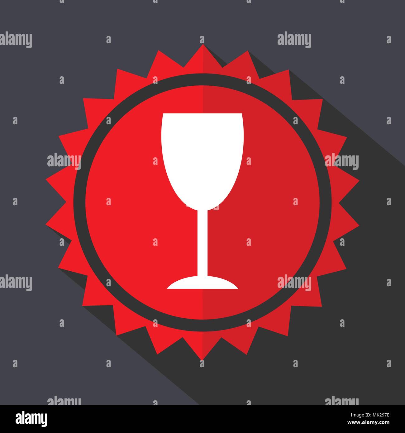 Alcohol red sticker flat design vector icon Stock Vector Image & Art ...