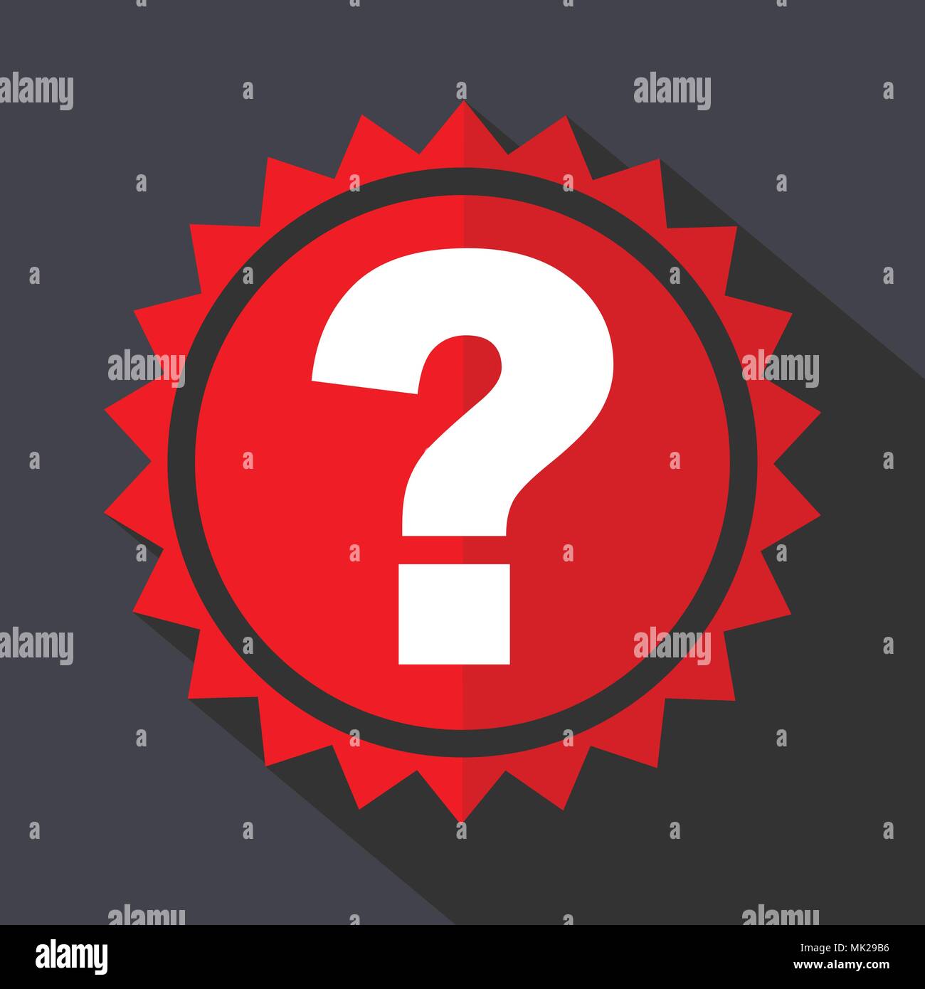 Question mark red sticker flat design vector icon Stock Vector Image ...