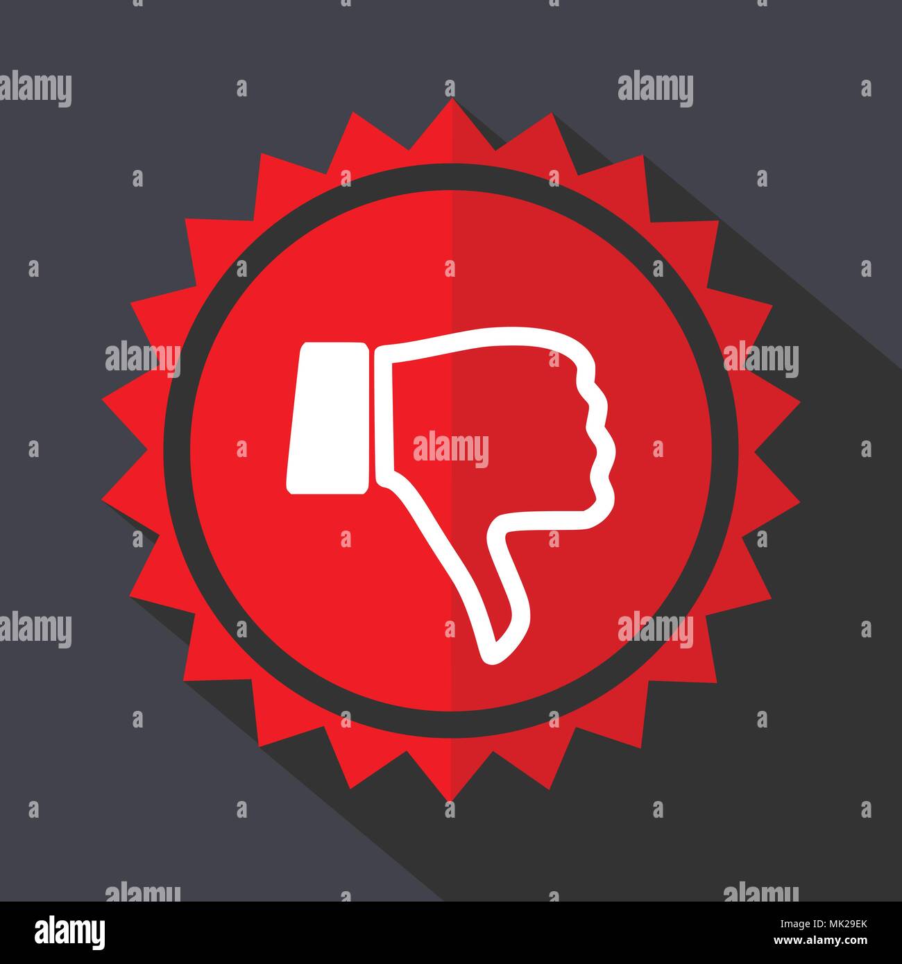 Dislike red sticker flat design vector icon Stock Vector Image & Art ...