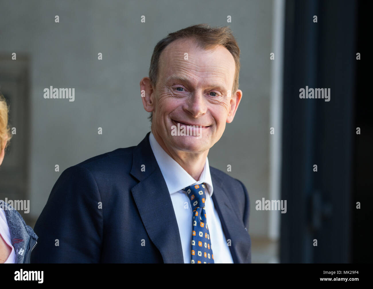 Political analyst and TV Presenter, Andrew Marr, leaves the BBC studios ...