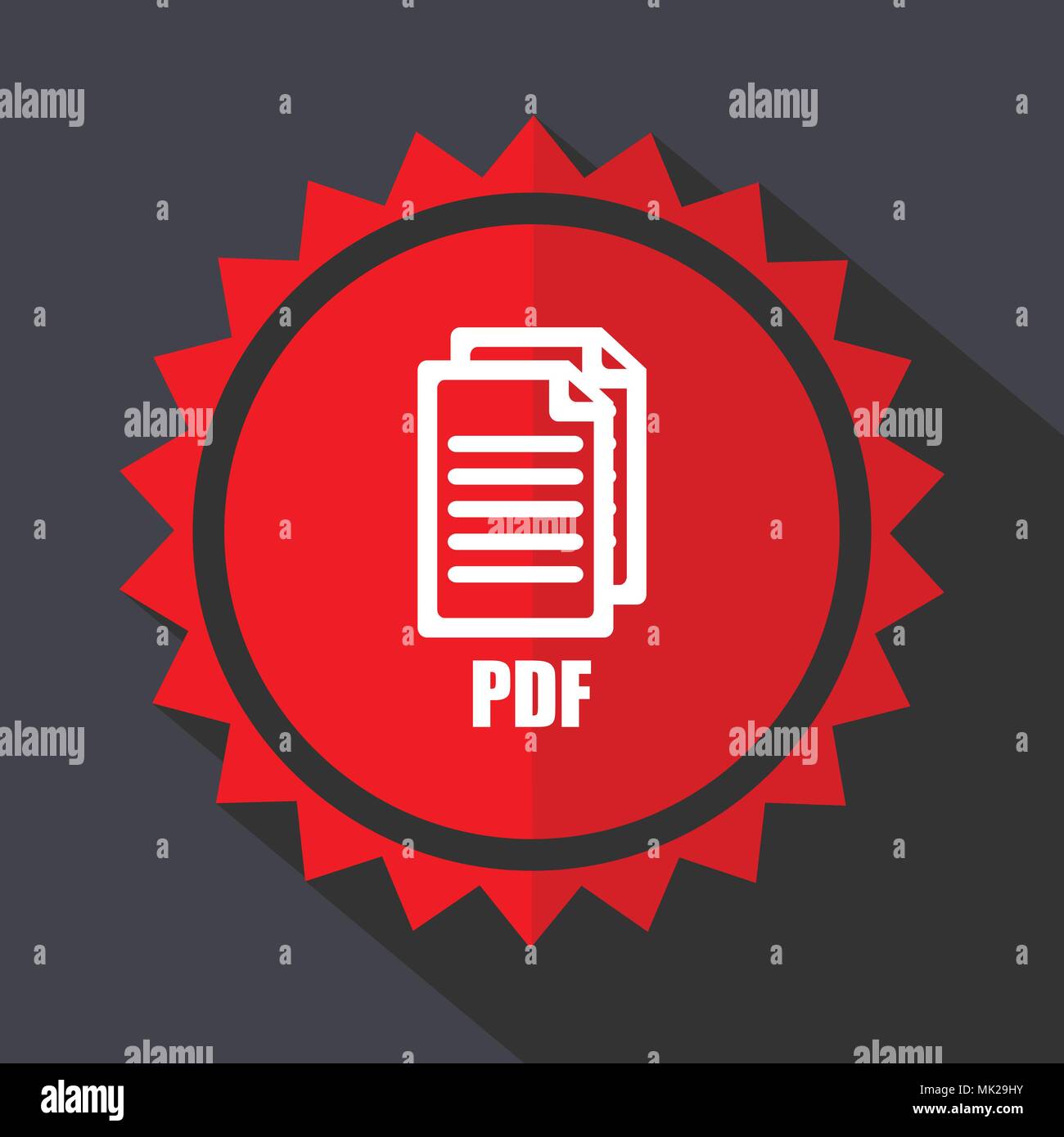 Pdf red sticker flat design vector icon Stock Vector Image & Art - Alamy