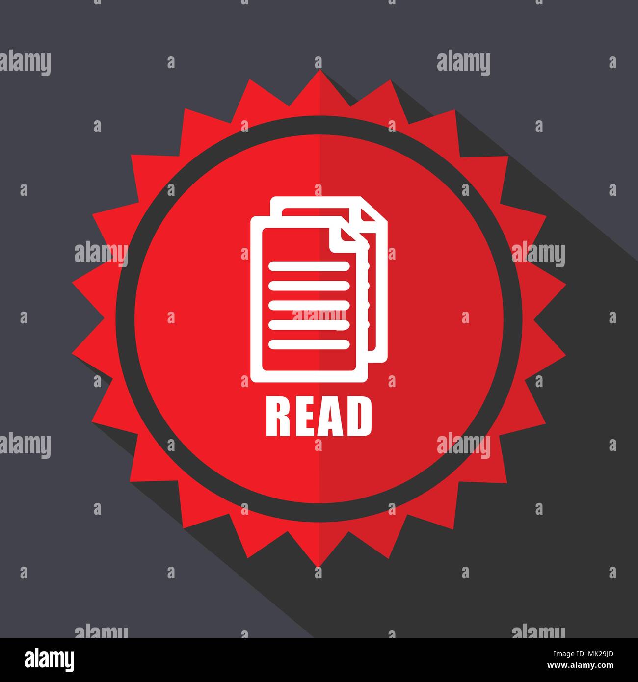 Read red sticker flat design vector icon Stock Vector Image & Art - Alamy