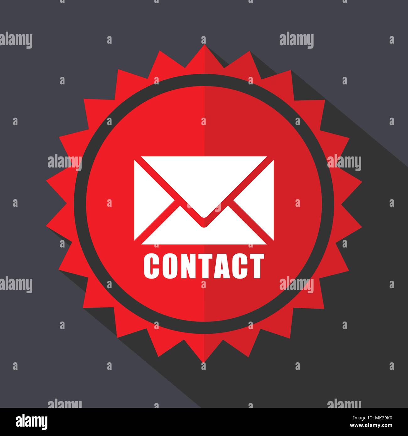 Email red sticker flat design vector icon Stock Vector Image & Art - Alamy
