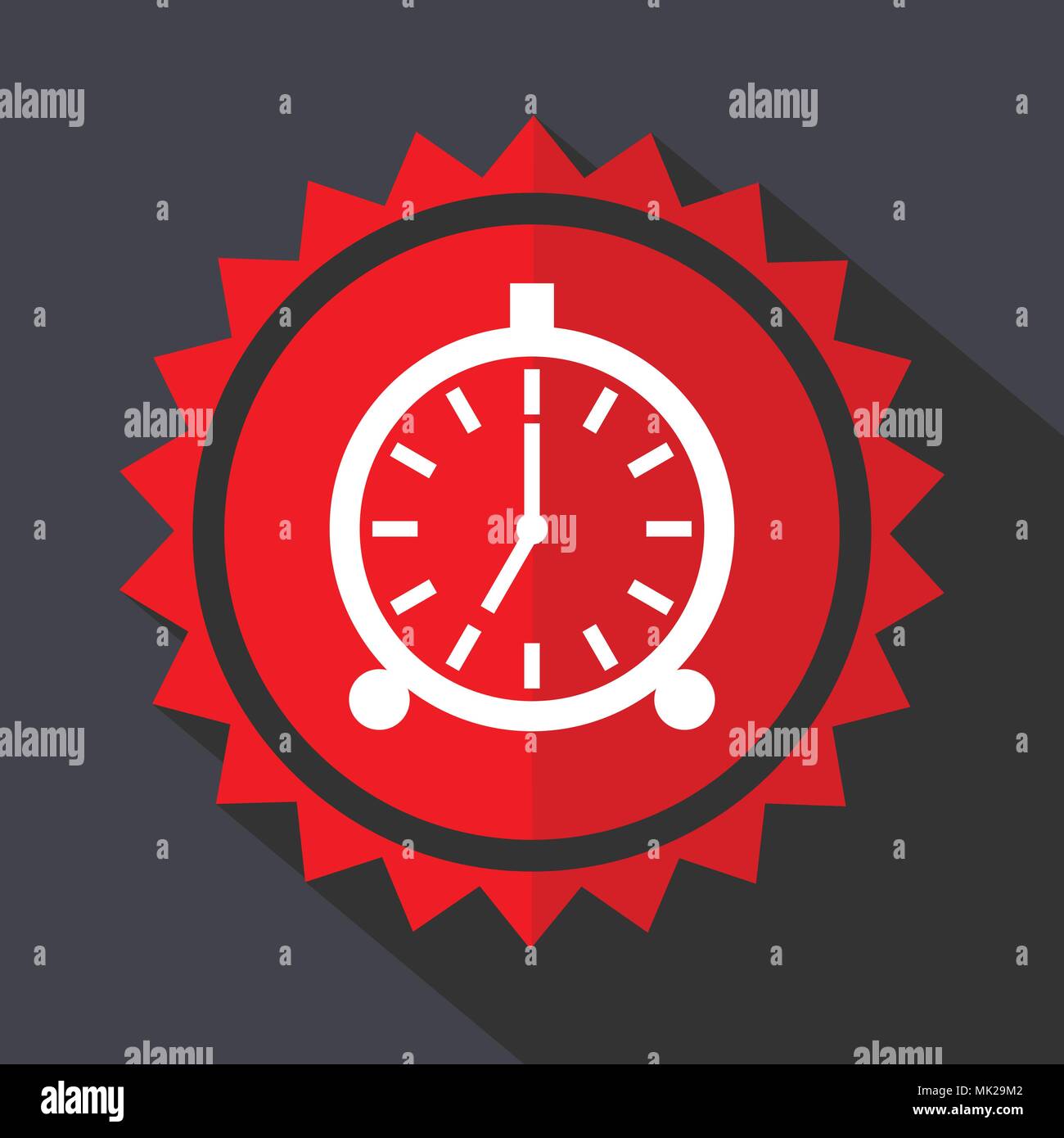 Alarm red sticker flat design vector icon Stock Vector Image & Art - Alamy