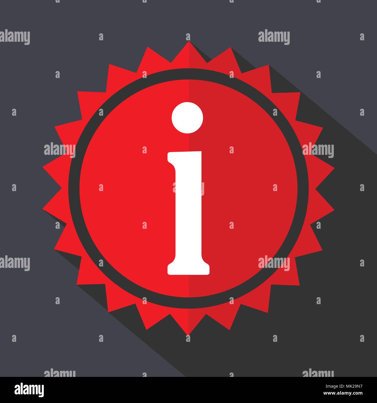 Information red sticker flat design vector icon Stock Vector Image ...