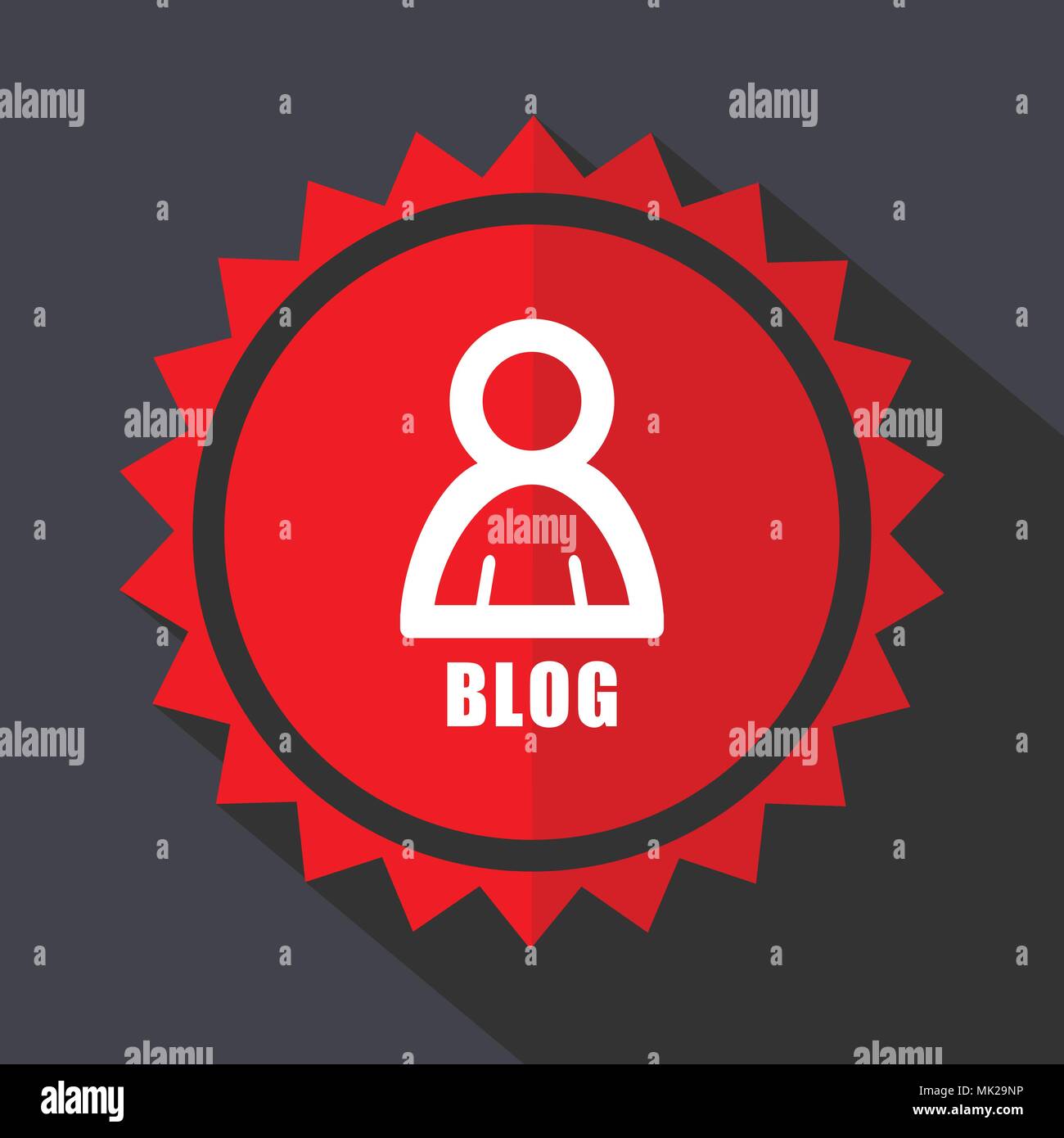 Blog red sticker flat design vector icon Stock Vector Image & Art - Alamy