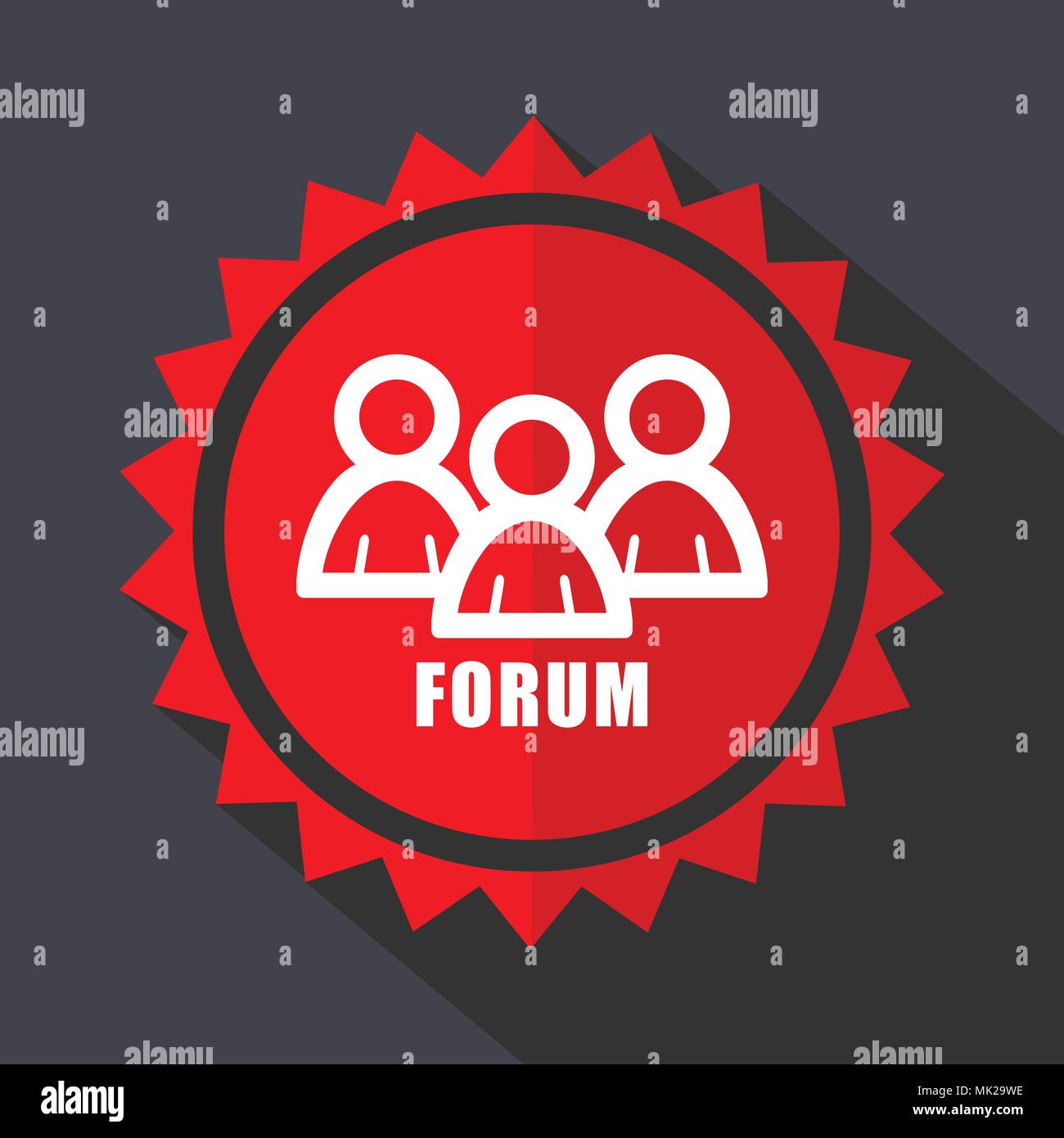 Forum red sticker flat design vector icon Stock Vector Image & Art - Alamy