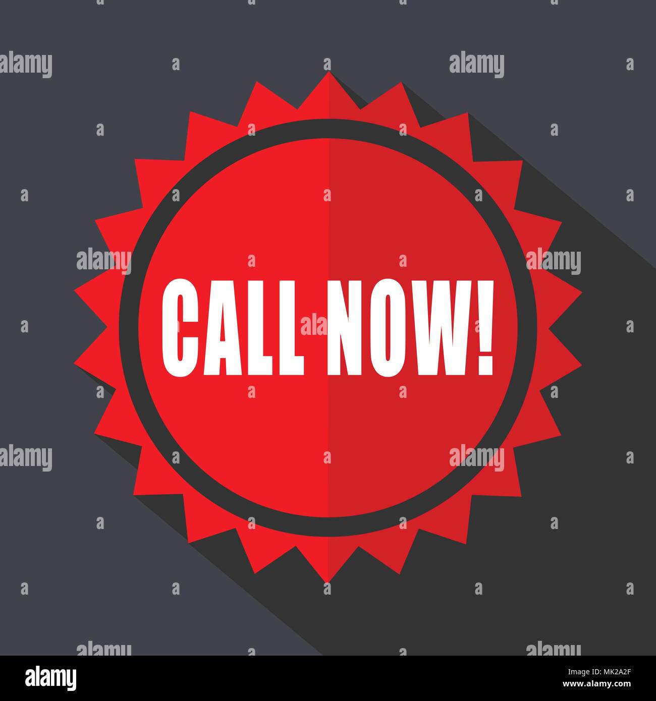 Call now red sticker flat design vector icon Stock Vector Image & Art ...