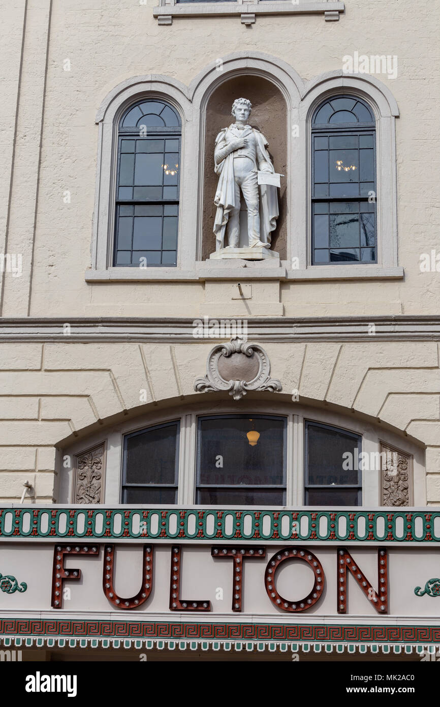 Lancaster, PA, USA - May 5, 2018: A statue of Robert Fulton is part of ...
