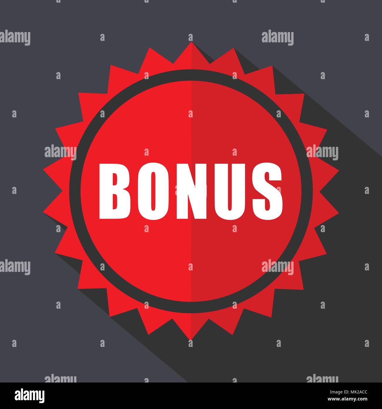 Bonus red sticker flat design vector icon Stock Vector Image & Art - Alamy