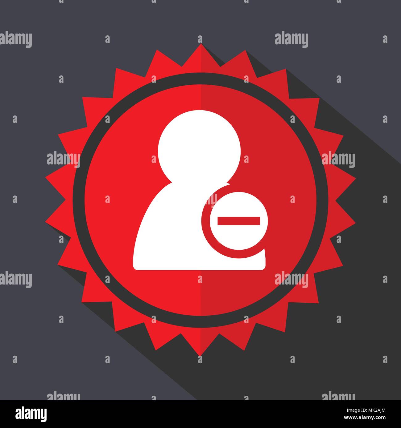 Remove contact red sticker flat design vector icon Stock Vector Image ...