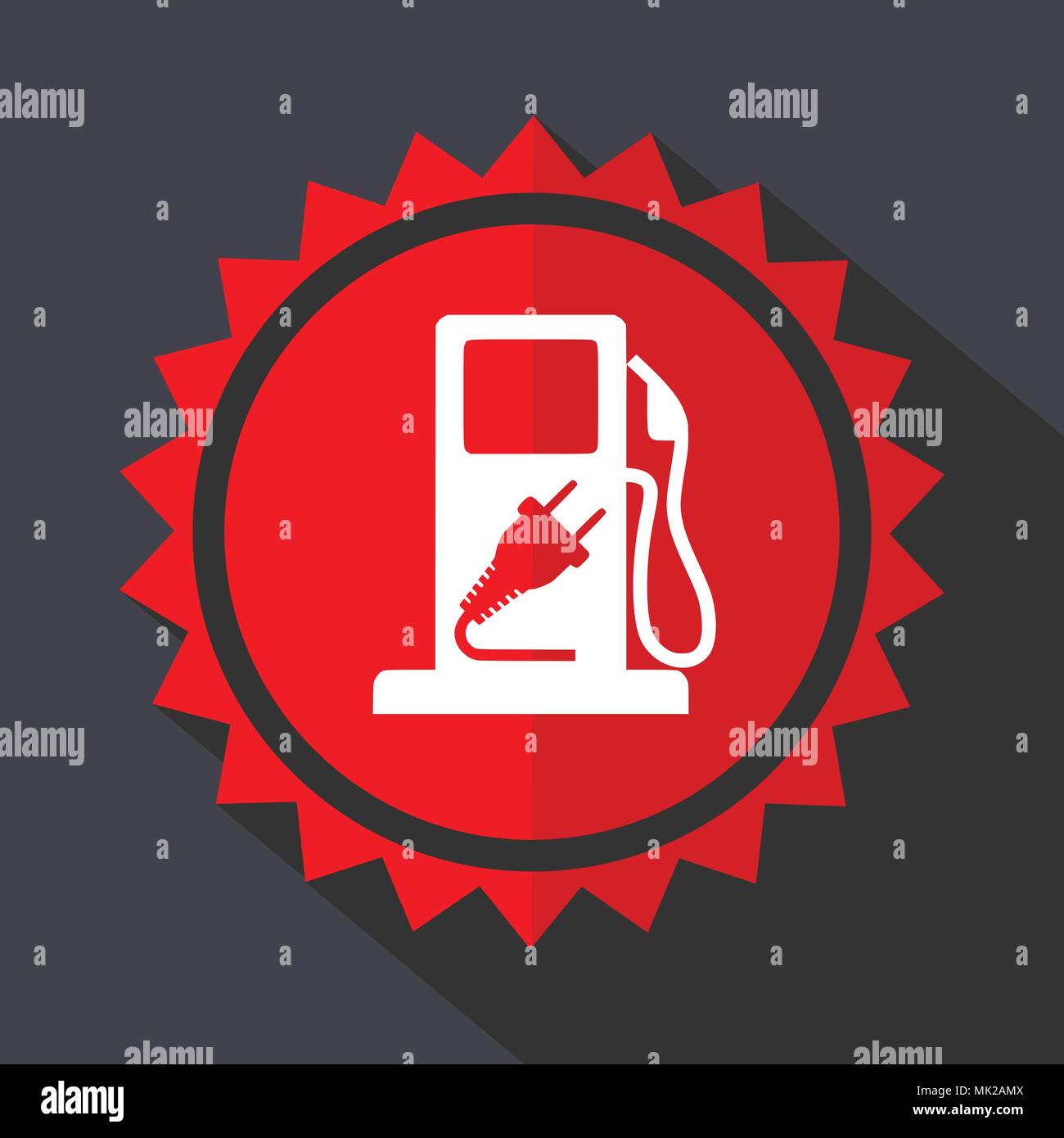 Fuel red sticker flat design vector icon Stock Vector Image & Art - Alamy