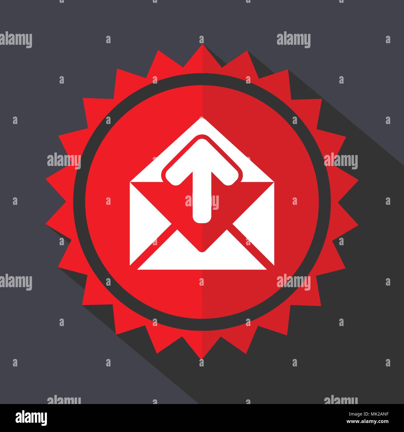 Email red sticker flat design vector icon Stock Vector Image & Art - Alamy