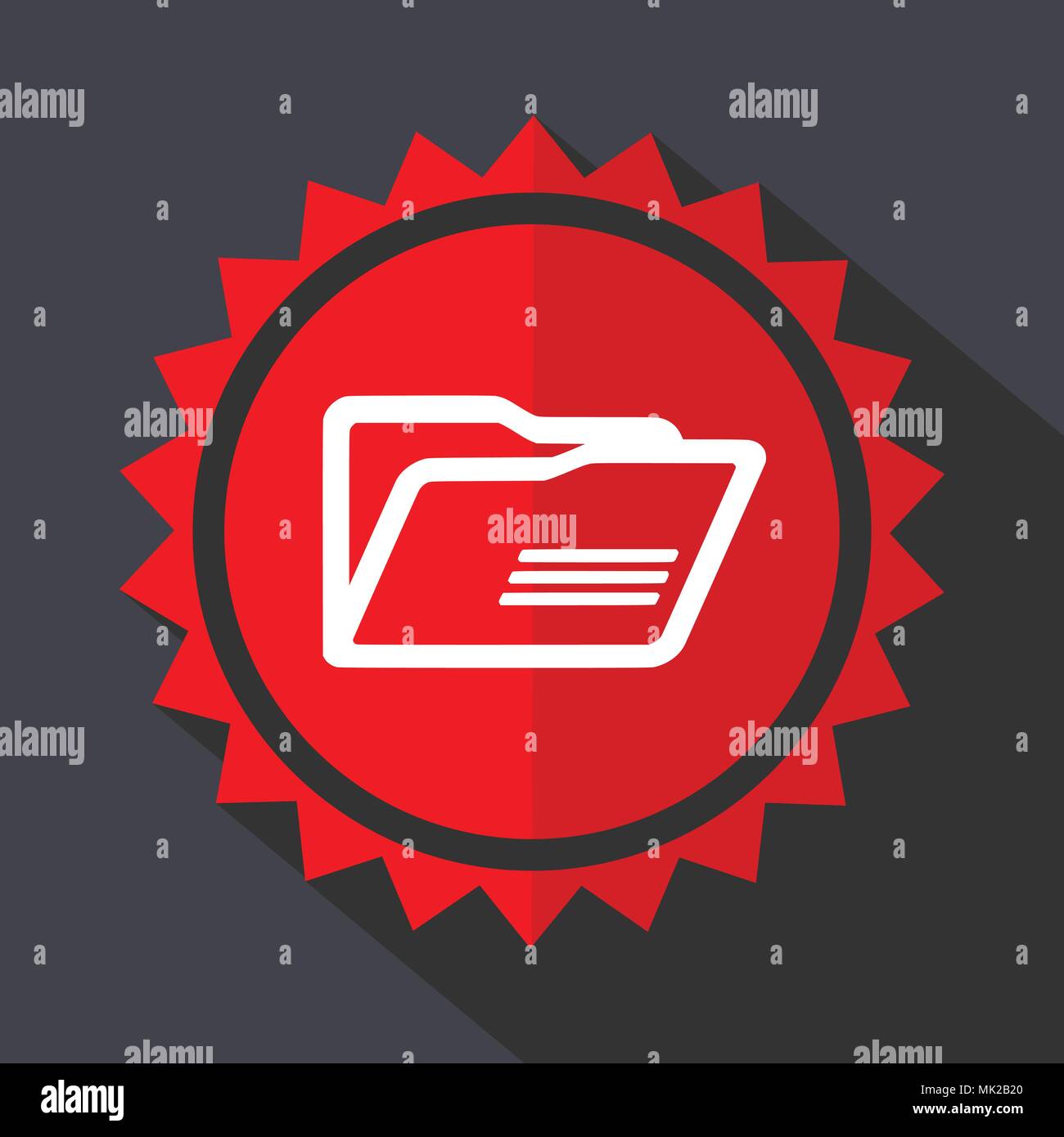 Folder red sticker flat design vector icon Stock Vector Image & Art - Alamy