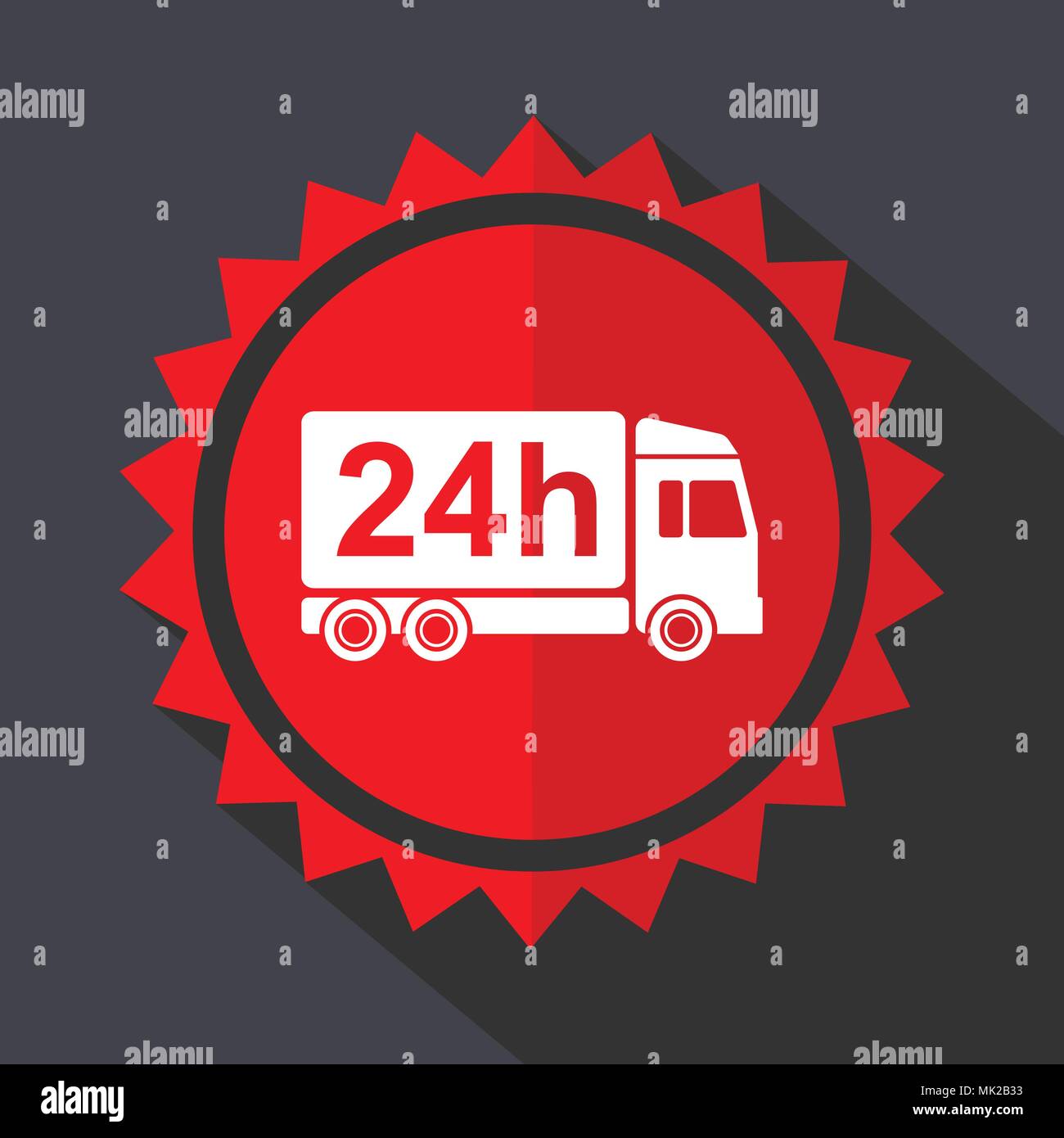 Delivery red sticker flat design vector icon Stock Vector Image & Art ...