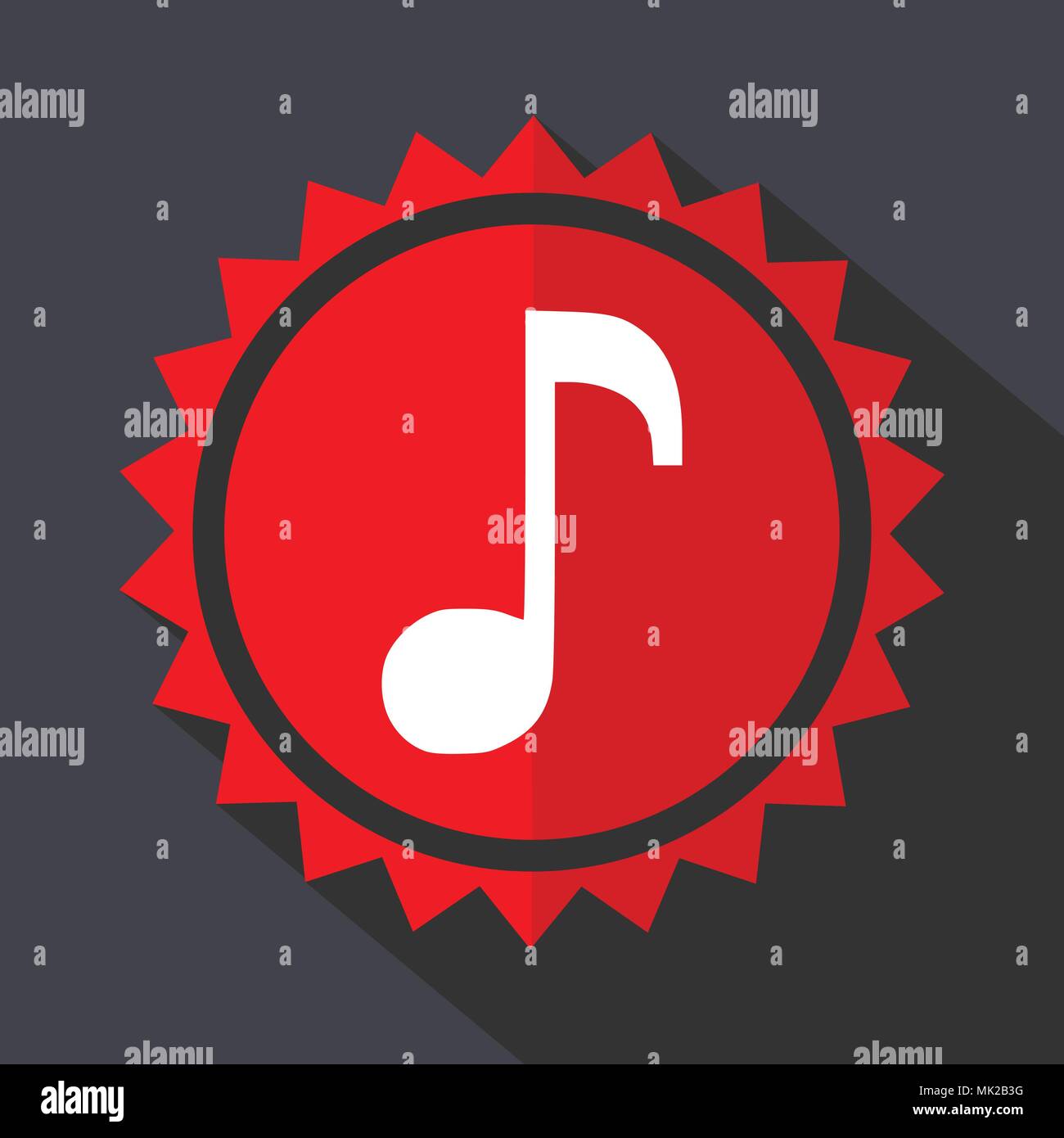 Music red sticker flat design vector icon Stock Vector Image & Art - Alamy