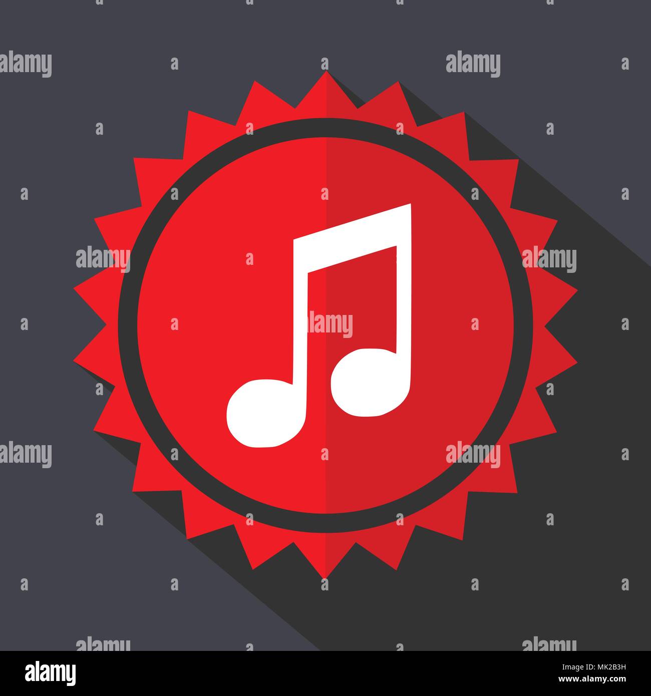 Music red sticker flat design vector icon Stock Vector Image & Art - Alamy