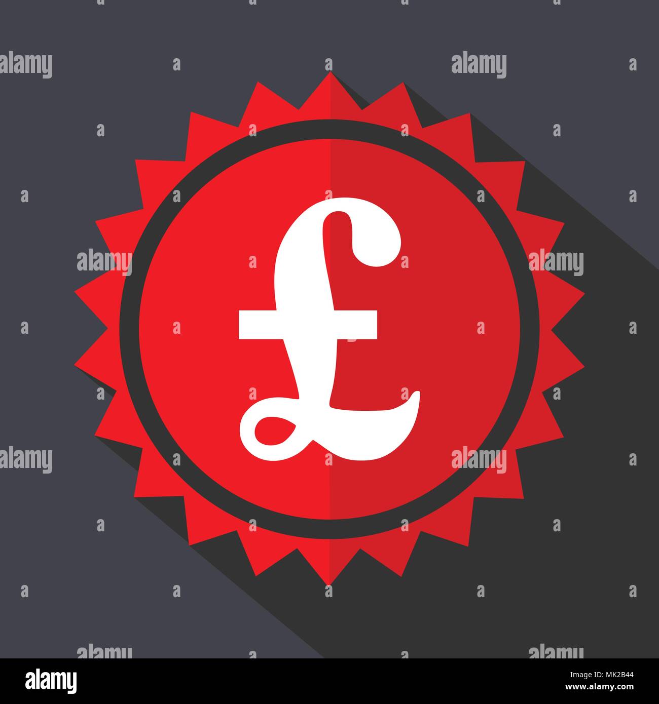 Pound red sticker flat design vector icon Stock Vector Image & Art - Alamy