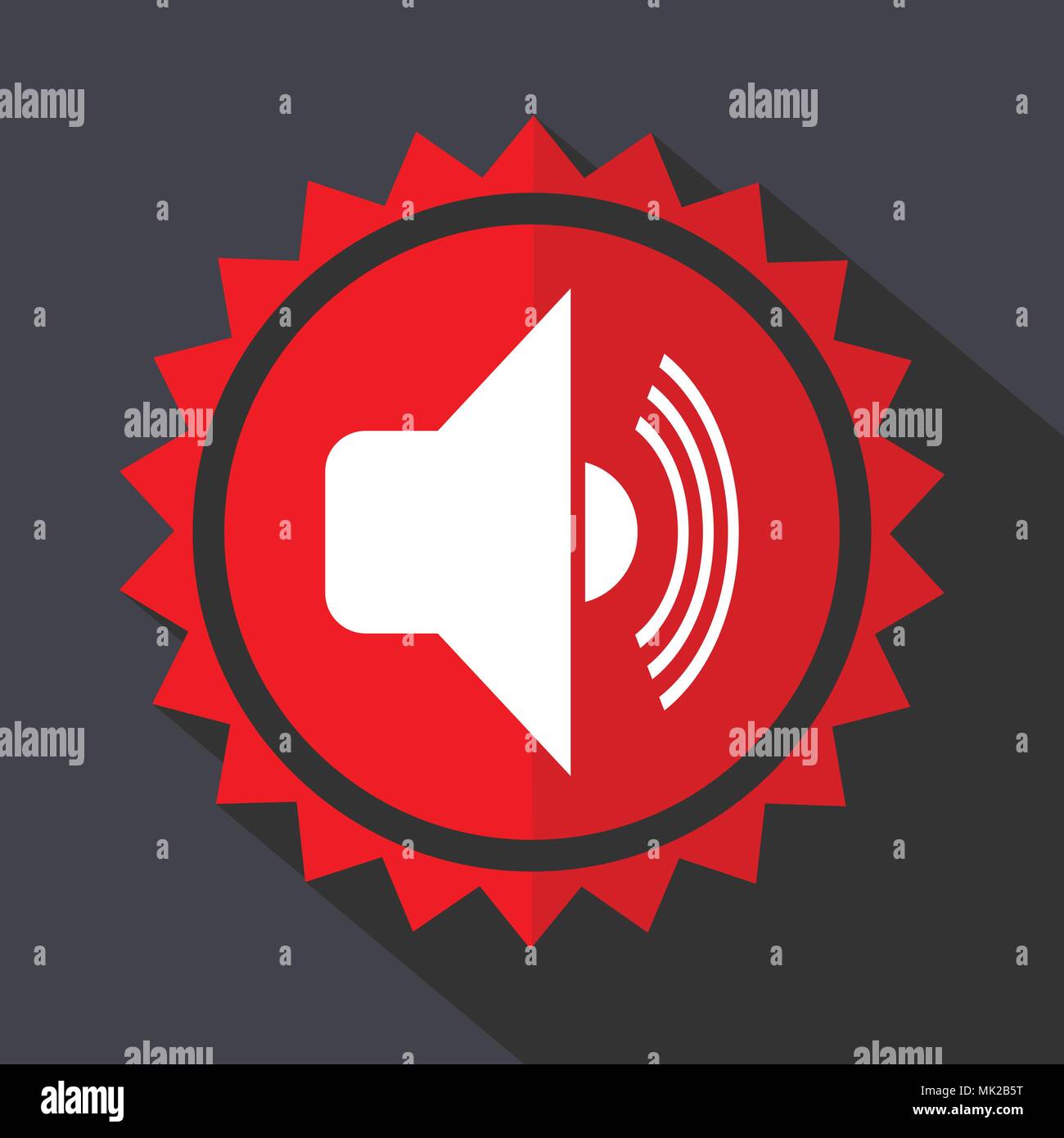 Volume red sticker flat design vector icon Stock Vector Image & Art - Alamy