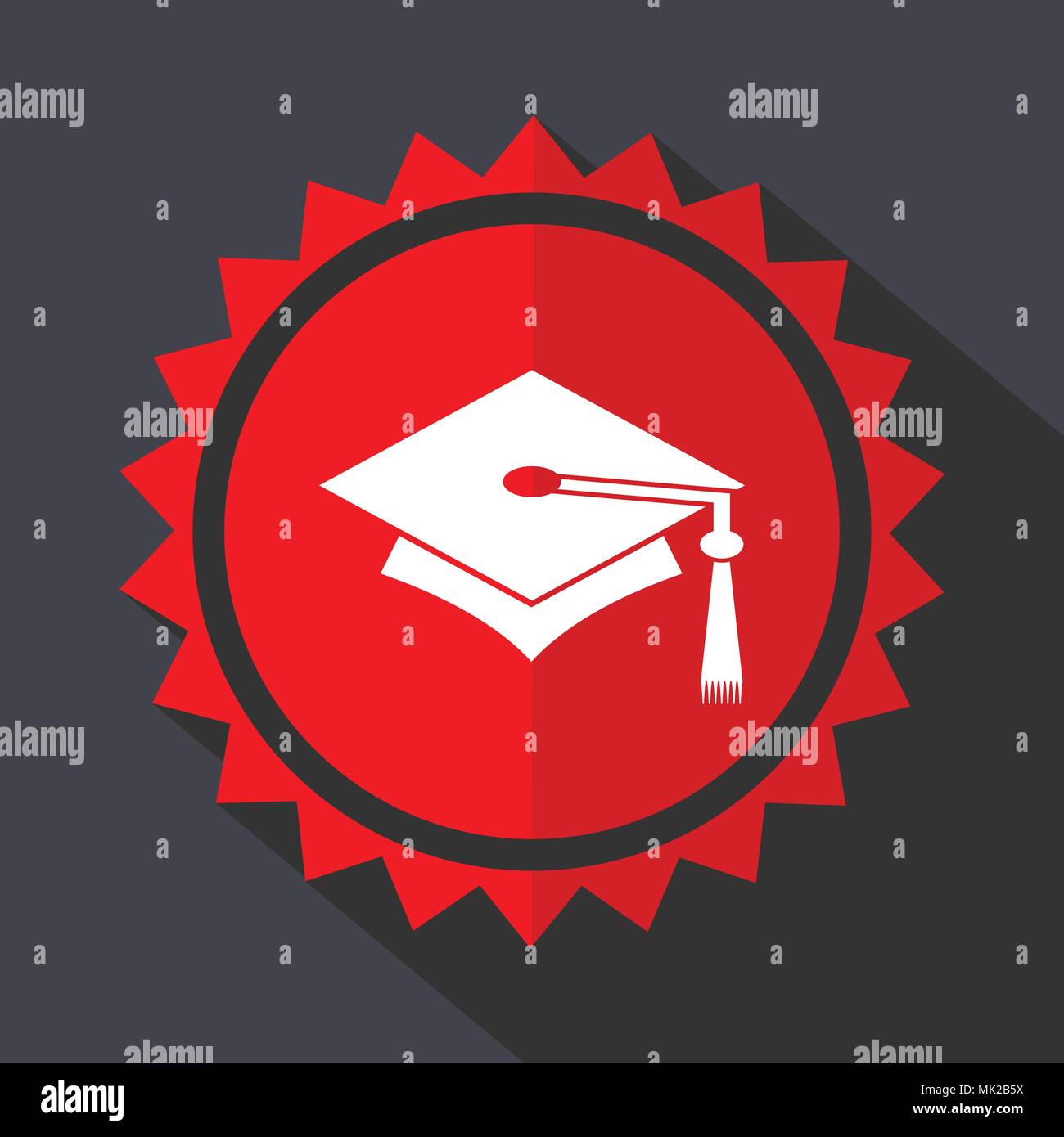 Education red sticker flat design vector icon Stock Vector Image & Art ...