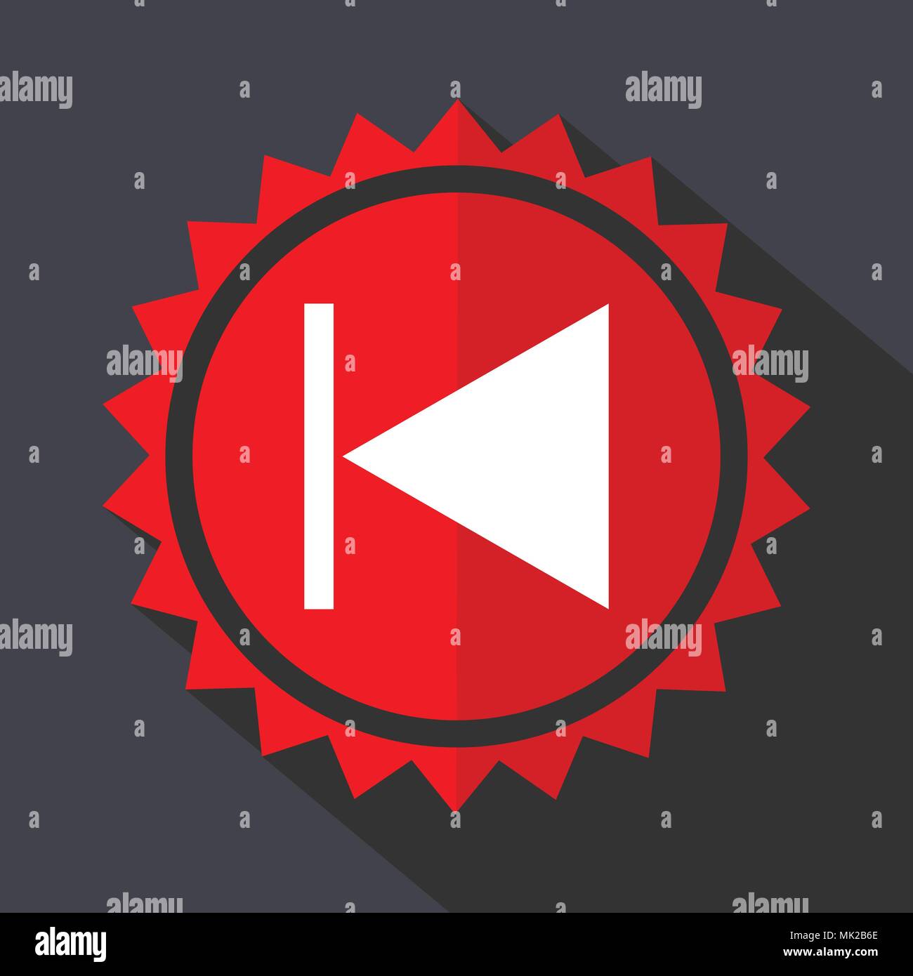 Prev red sticker flat design vector icon Stock Vector Image & Art - Alamy