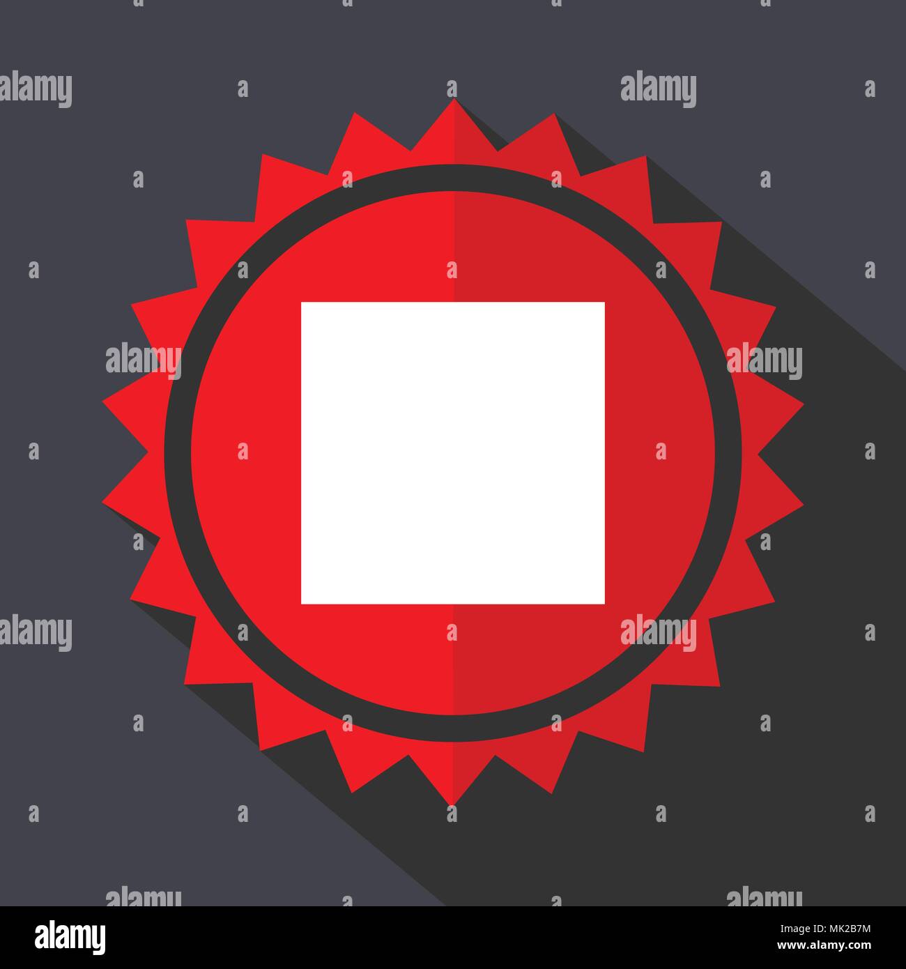 Stop red sticker flat design vector icon Stock Vector Image & Art - Alamy