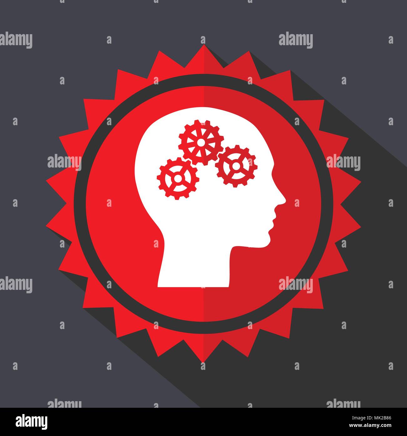 Head red sticker flat design vector icon Stock Vector Image & Art - Alamy