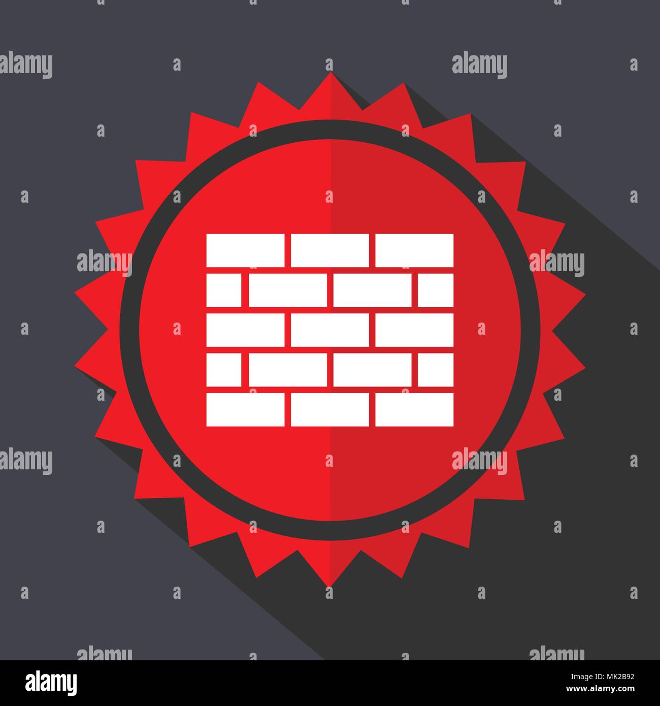Firewall red sticker flat design vector icon Stock Vector Image & Art ...