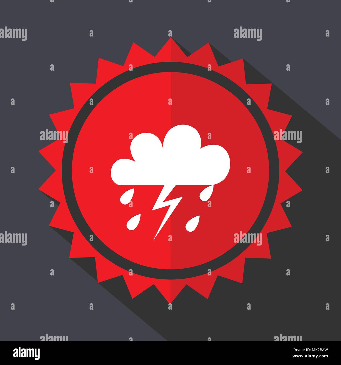Storm red sticker flat design vector icon Stock Vector Image & Art - Alamy