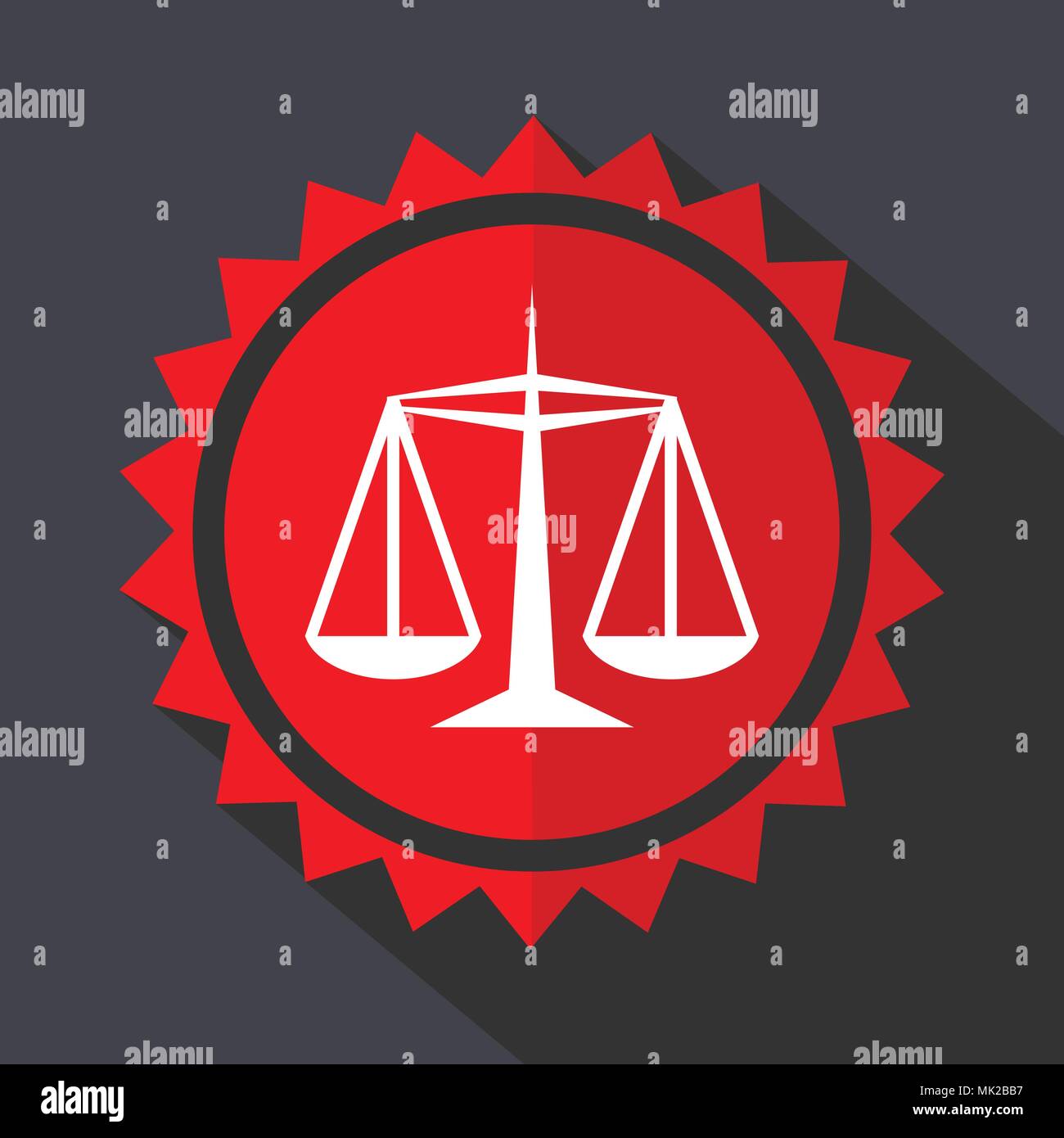 Justice red sticker flat design vector icon Stock Vector Image & Art ...