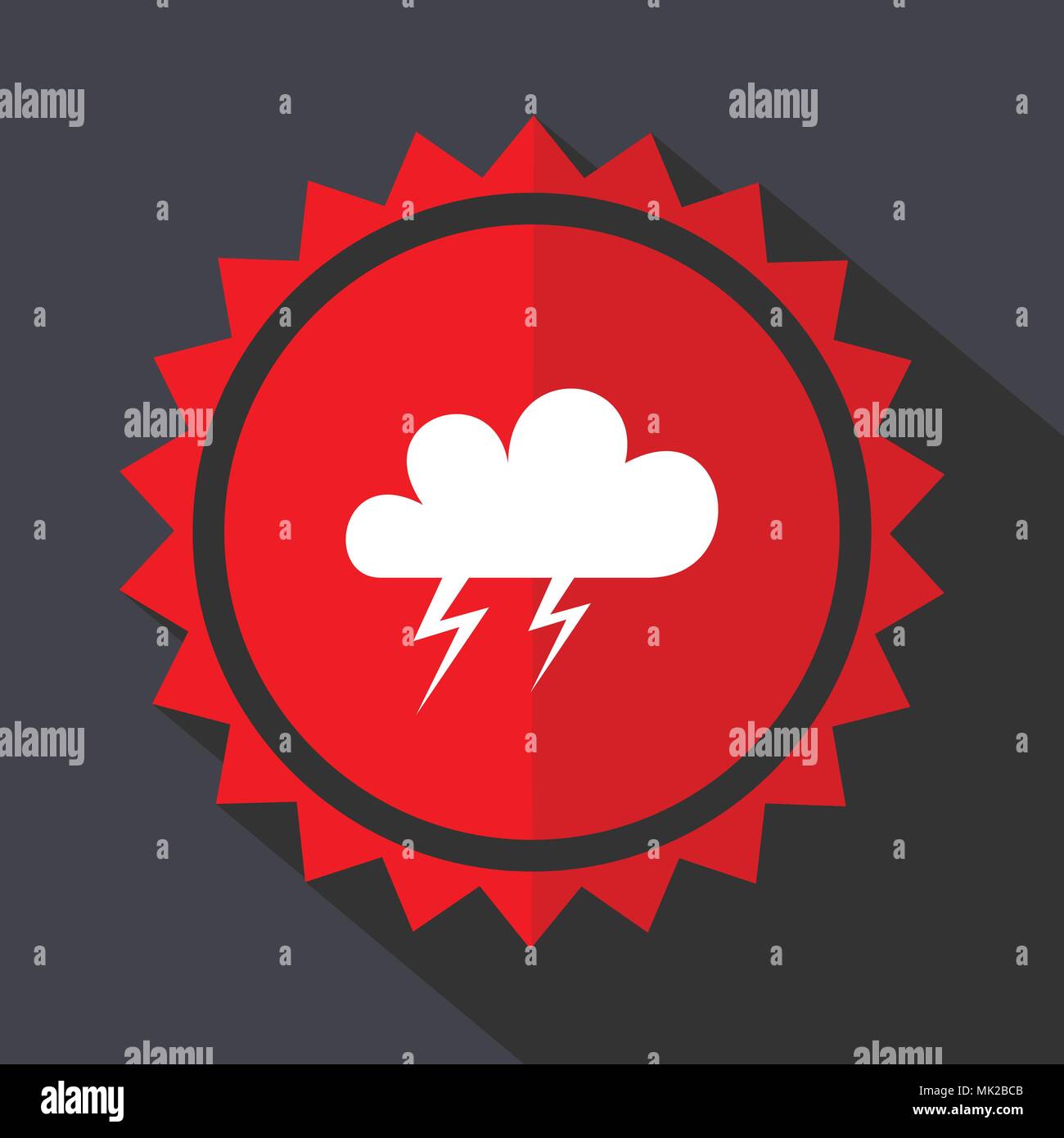 Storm red sticker flat design vector icon Stock Vector Image & Art - Alamy