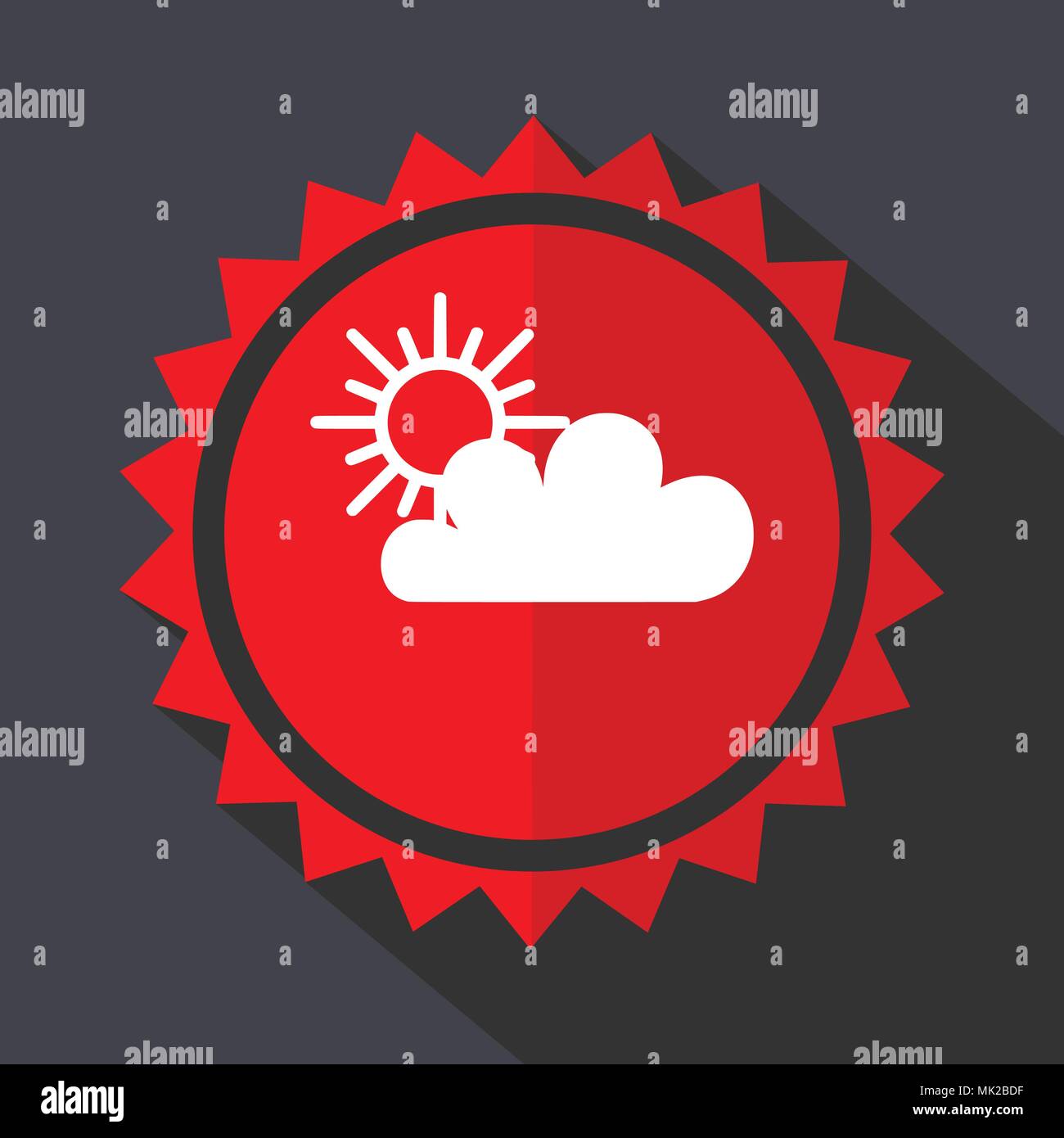 Cloud red sticker flat design vector icon Stock Vector Image & Art - Alamy