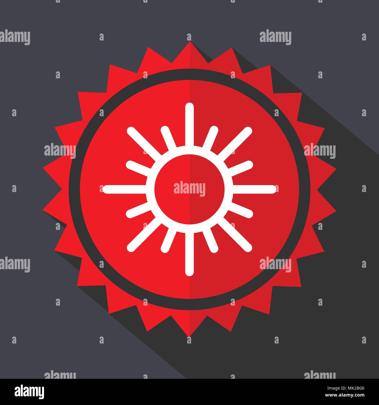 Sun red sticker flat design vector icon Stock Vector Image & Art - Alamy