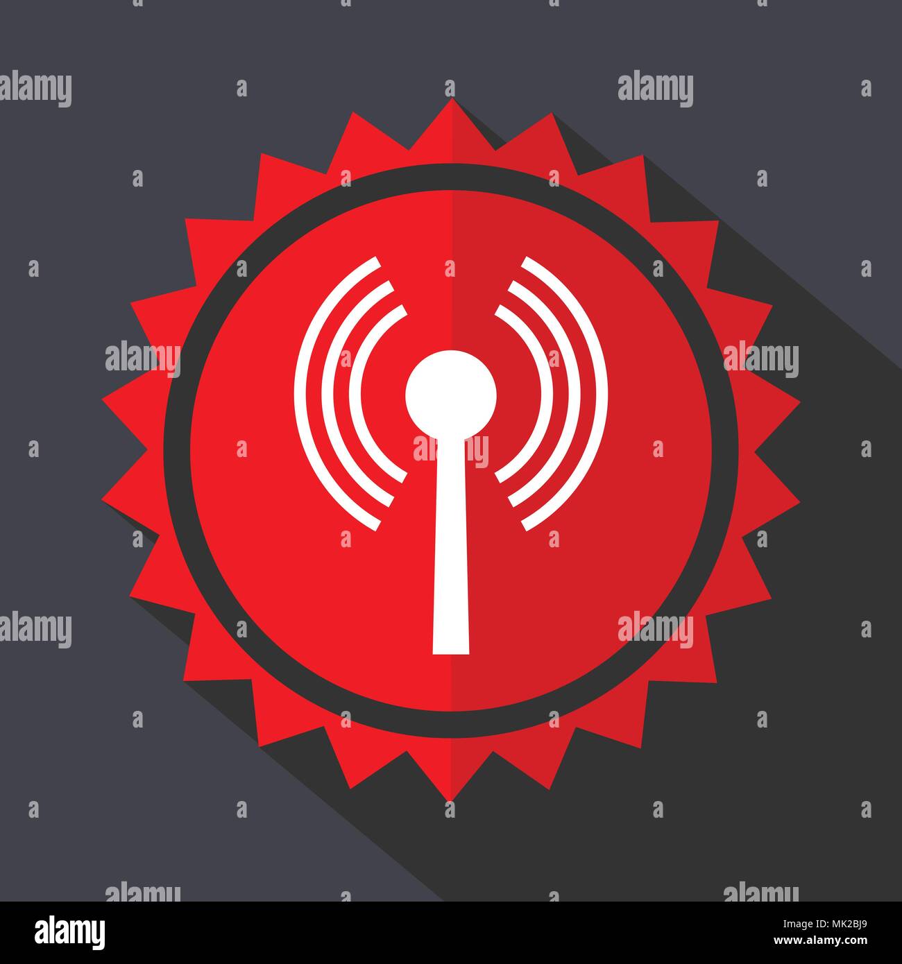 Wifi red sticker flat design vector icon Stock Vector Image & Art - Alamy