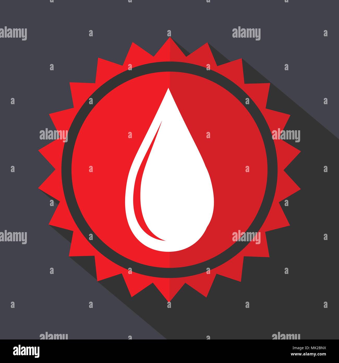 Water drop red sticker flat design vector icon Stock Vector Image & Art ...