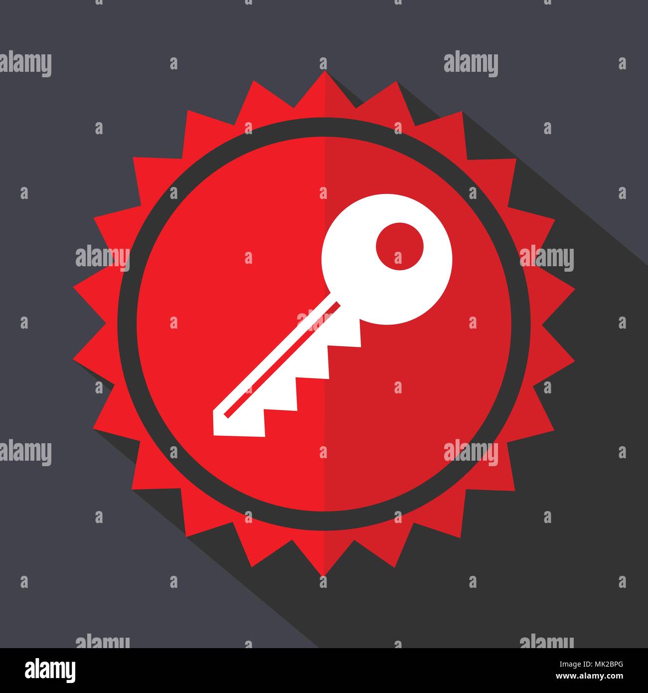 Key red sticker flat design vector icon Stock Vector Image & Art - Alamy