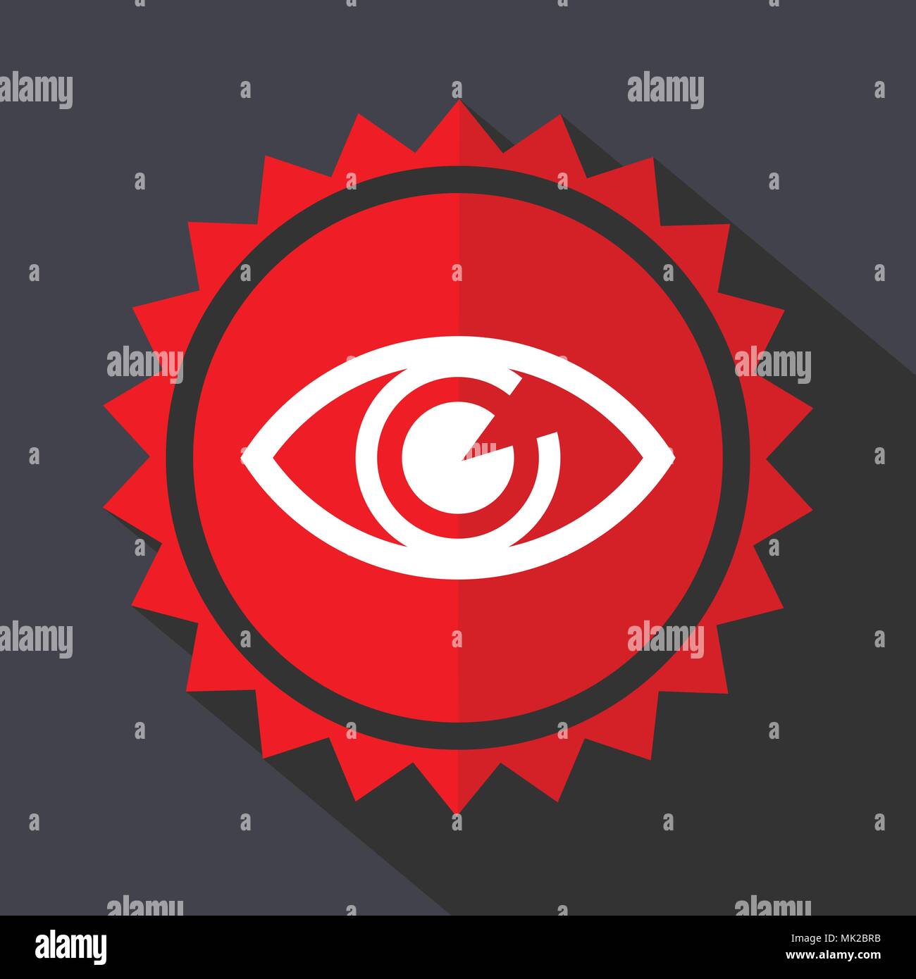 Eye red sticker flat design vector icon Stock Vector Image & Art - Alamy