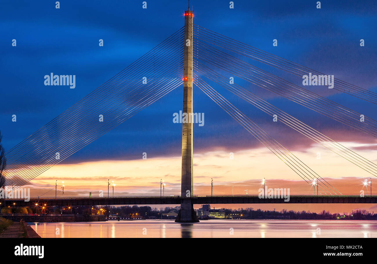Vansu Bridge In Riga, Latvia. Shroud Bridge Stock Photo - Alamy