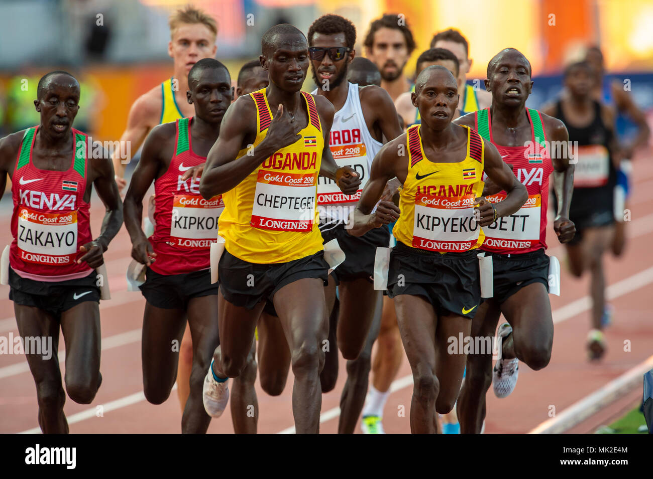 GOLD COAST, AUSTRALIA - APRIL 8: Joshua Kiprui Cheptegei of Uganda competing in the Men's 5000m ...