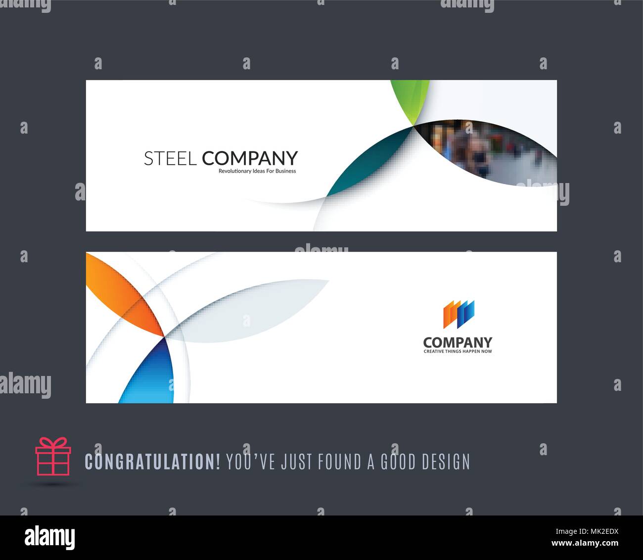 Abstract vector set of horizontal website banners with colourful ...