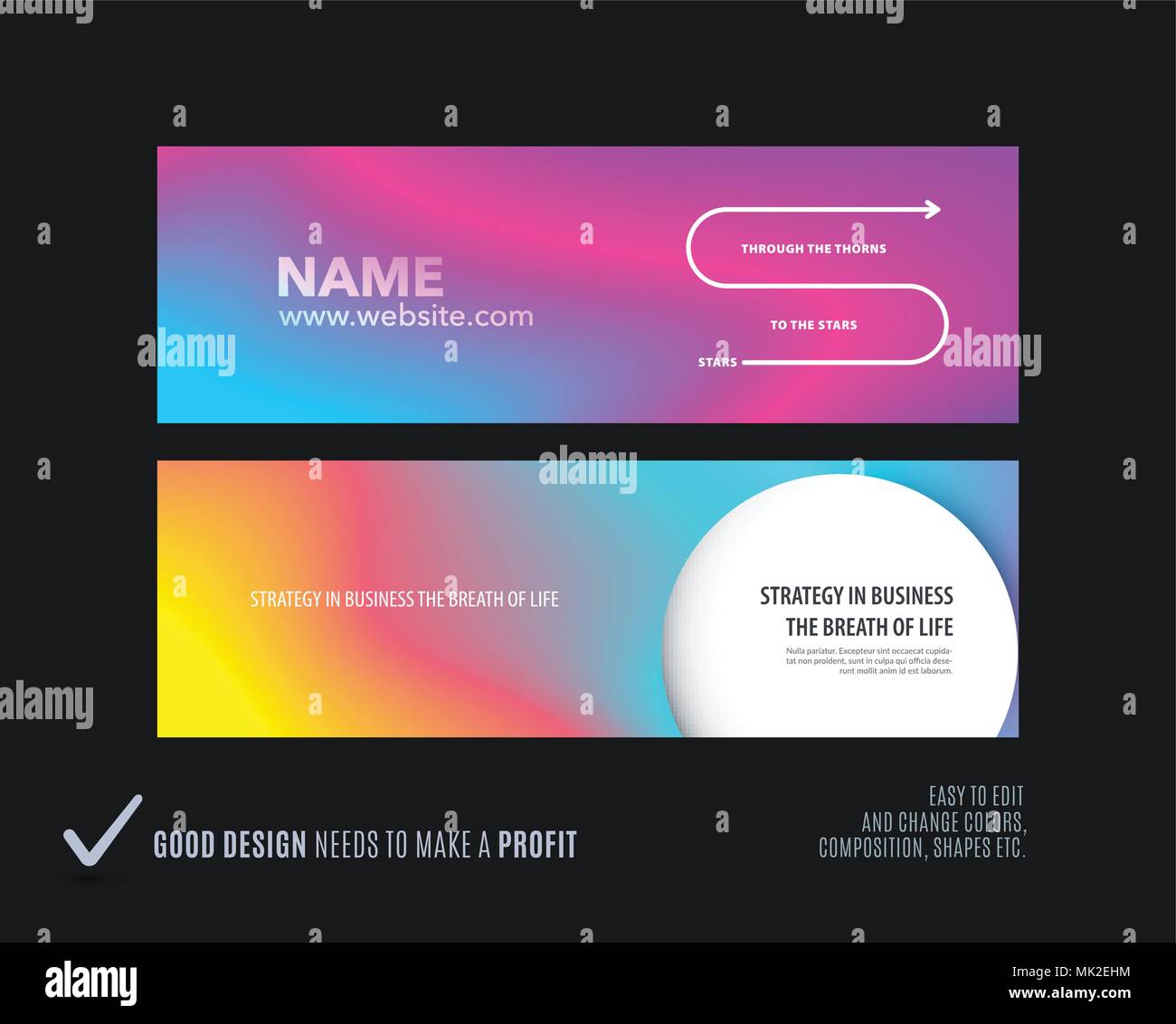 Abstract vector set of horizontal website banners with colourful ...