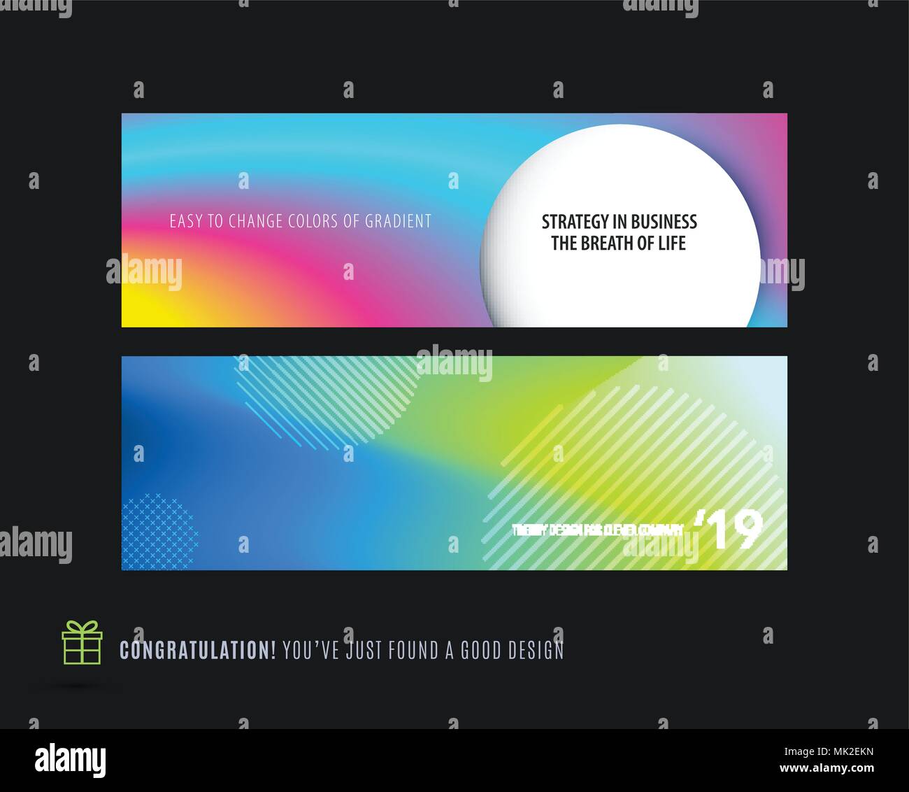 Abstract vector set of horizontal website banners with colourful ...