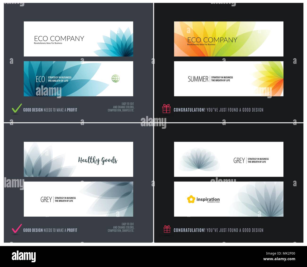 Abstract vector set of horizontal website banners with colourful ...